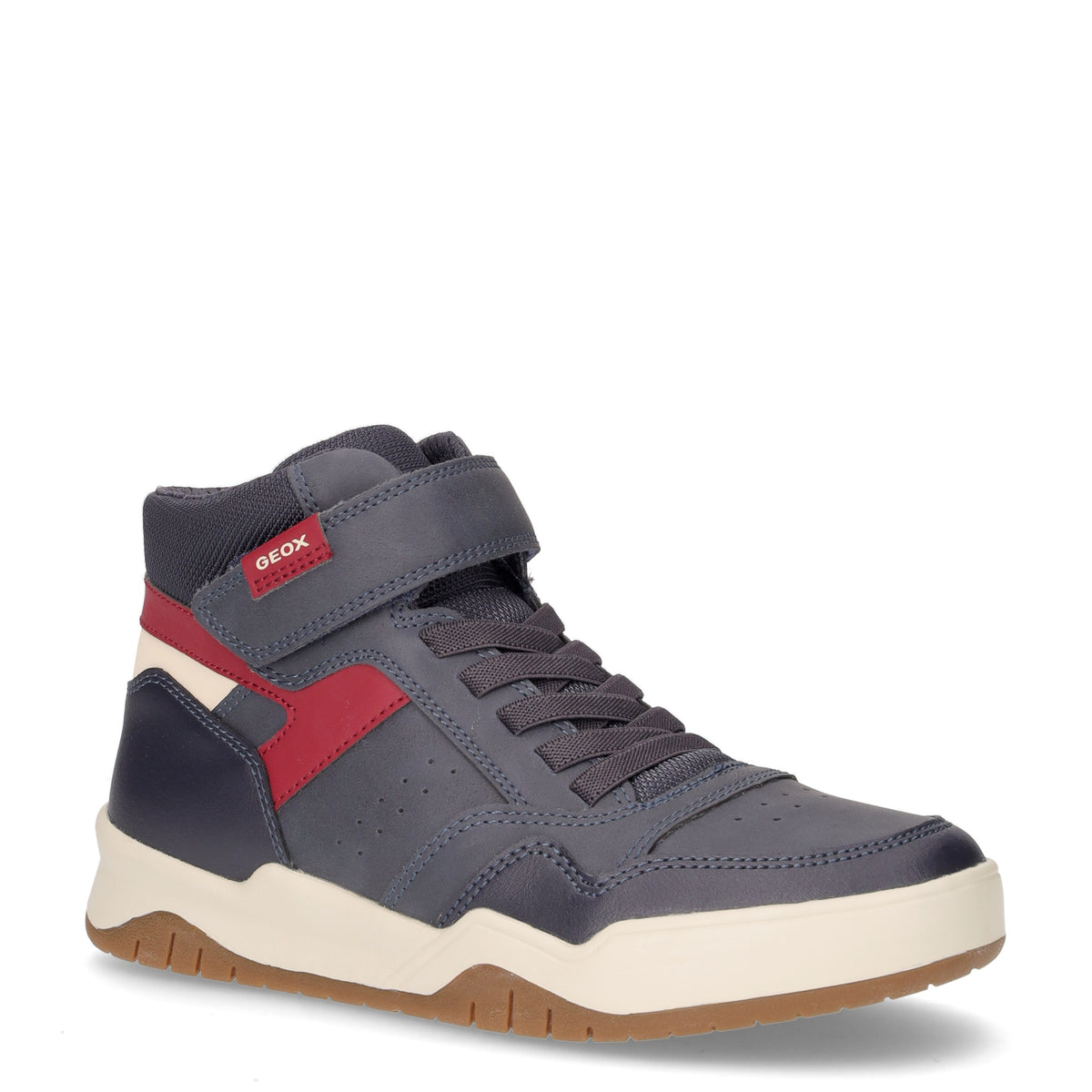 Perth sneaker in ecopelle bambino navy rosso GEOX | Boscaini